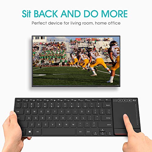 Rii K22 Ultra Slim 2.4 Gigahertz Mini Wireless Multimedia Keyboard with Touchpad for PC and Laptop