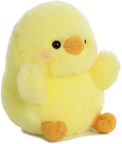 Aurora® Round Rolly Pet™ Chickadee Chick™ Stuffed Animal - Adorable Companions - On-The-Go Fun - Yellow 5 Inches