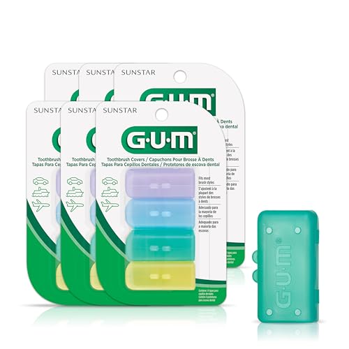 GUM Toothbrush Covers for Travel or Home (6 x 4 count) 24 Covers