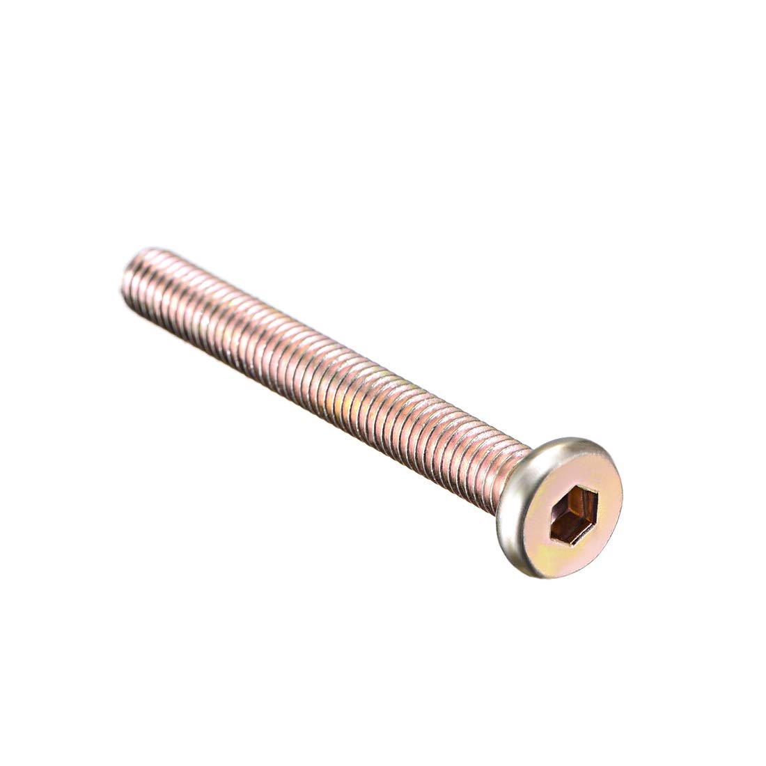 uxcell M6x50mm Furniture Bolt Hex Socket Drive Round Head Screw Zinc Plated 10pcs