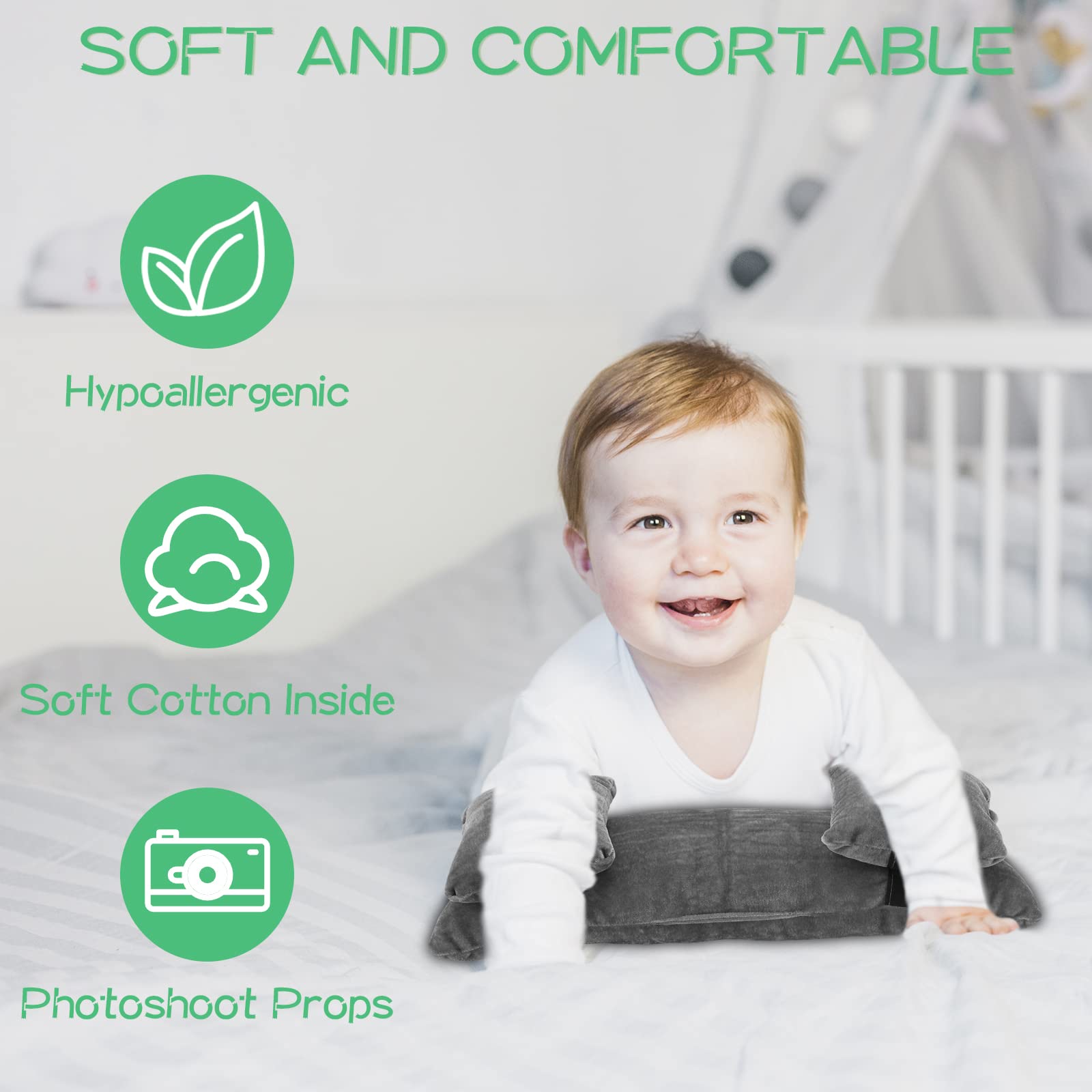 Yuniroom Newborn Infant Baby Photography Prop Kid Posing Photo Shoot Studio Pillow Positioner Nursing Pillow and Positioner (Color : Gray)