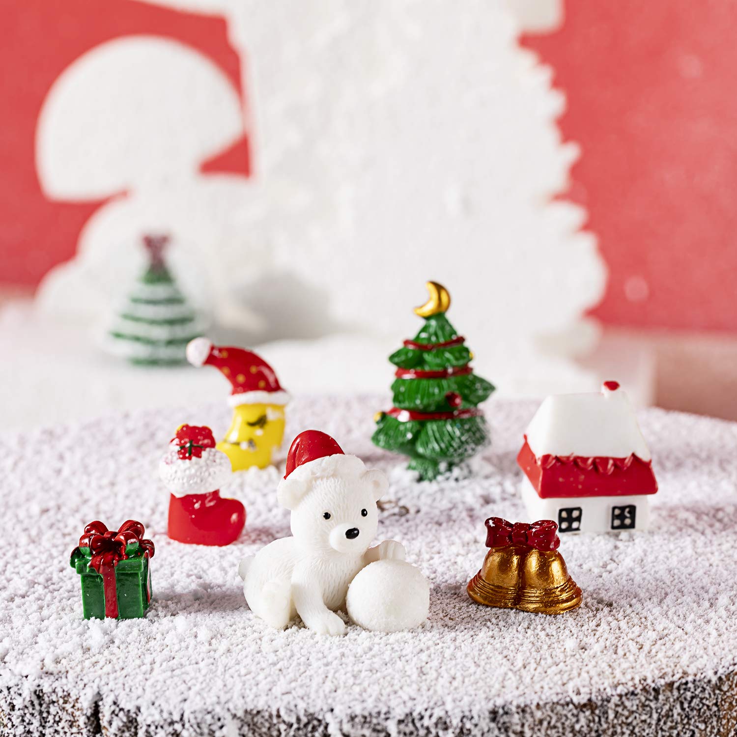 30 Pieces Christmas Theme Resin Miniature Decoration Ornaments DIY Kit