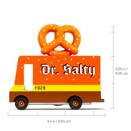 CANDYCAR® Wooden Food Truck Collection - Pretzel Van, Premium Handcrafted Beech Wood Toy Car