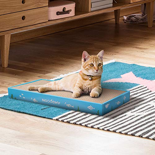 Noodoky 3Pcs Cat Scratching Pads, Double-Sided Corrugated Horizontal Cat Scratcher Cardboard, Scratch Board