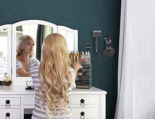 For Dyson Supersonic Hair Dryer Wall Mount Holder, Stainless Steel Power Plug Holder, Bathroom Organizer for Dyson Supersonic Hair Dryer Care Tools by Deeroll