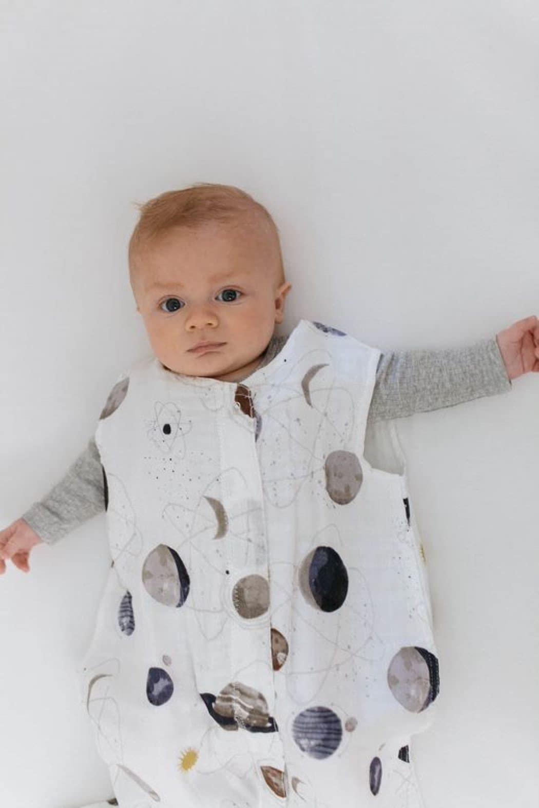 Little Unicorn – Planetary Cotton Muslin Sleep Bag | 100% Cotton | Super Soft and Lightweight | Baby | Size Large: 12-18 Months | Machine Washable | 1.1 TOG