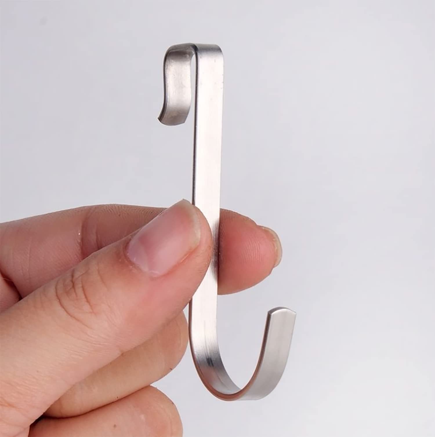 EL EASTORE LIFE Hooks,304 Stainless Steel Hook,Multi-Functional Flat Hook for Hanging, Drying, Kitchen Spoon Hanger Supermarket 10 Packs (2.36 inch)