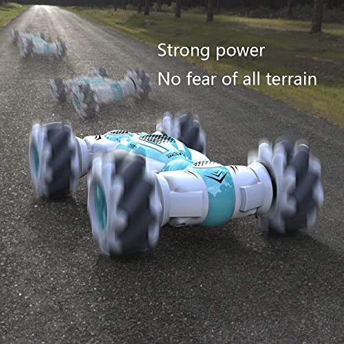 4WD RC Stunt Car, 2.4GHz Remote Control Car All-Terrain Off Road Car Watch for Kids 360 Degree Flips Double Sided Rotating Race Car with Gesture Sensor Toy Car P21