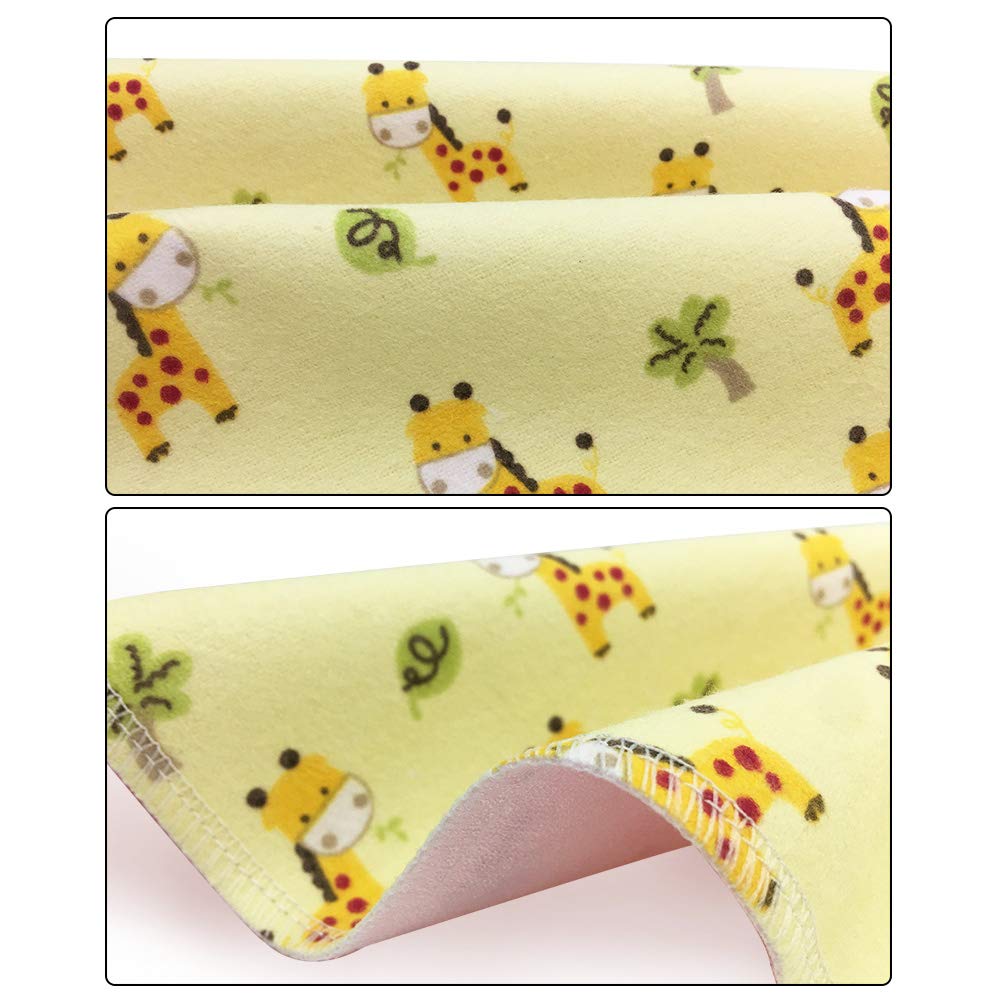 Diaper Changing Pad, Twoworld Breathable Waterproof Changing Pads Washable Resuable Diapers Liners Mats 4Pack(30X45cm)(Yellow Series)