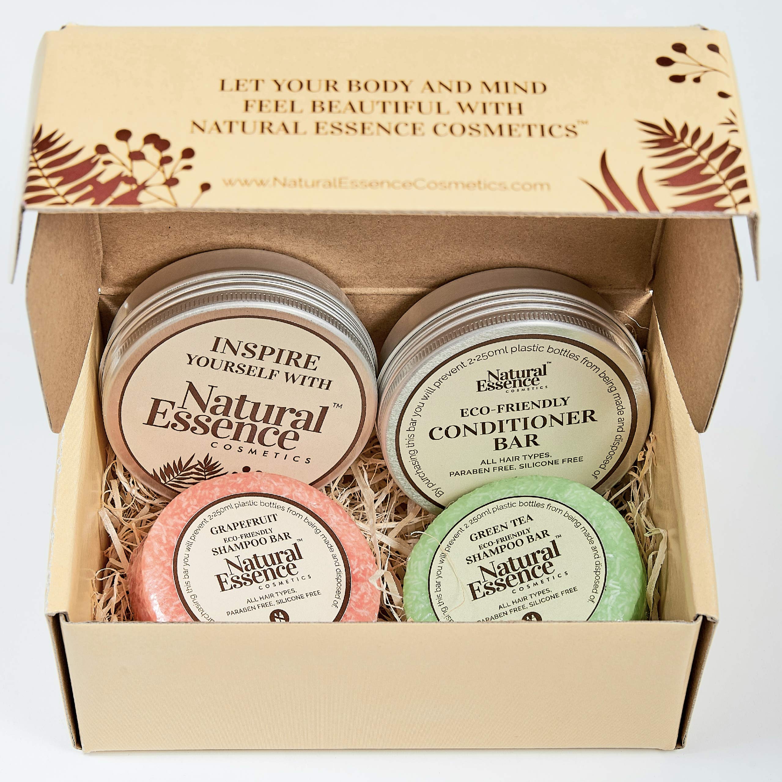 Shampoo Bars for Hair and Hair Conditioner Bar Set for All Hair Types Green Tea and Grapefruit 2 Shampoo Bars and 1 Grapefruit Conditioner Bar with 2 Tin Containers