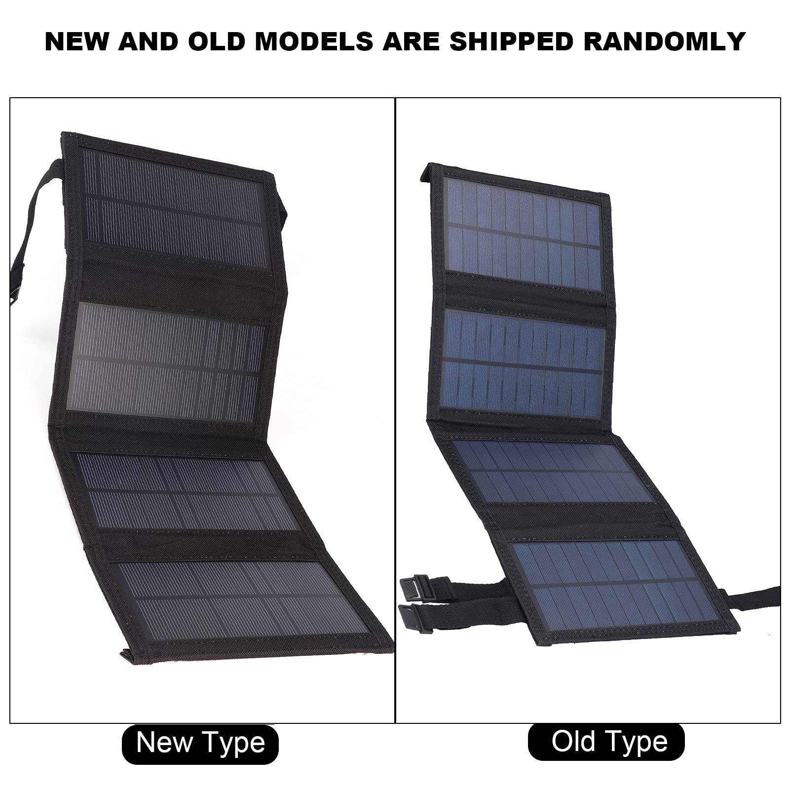20W USB Solar Panel, Foldable Portable Polycrystalline Solar Cells Charger for Mobile Power Supplies, Laptops, Tablets, GPS (Black)