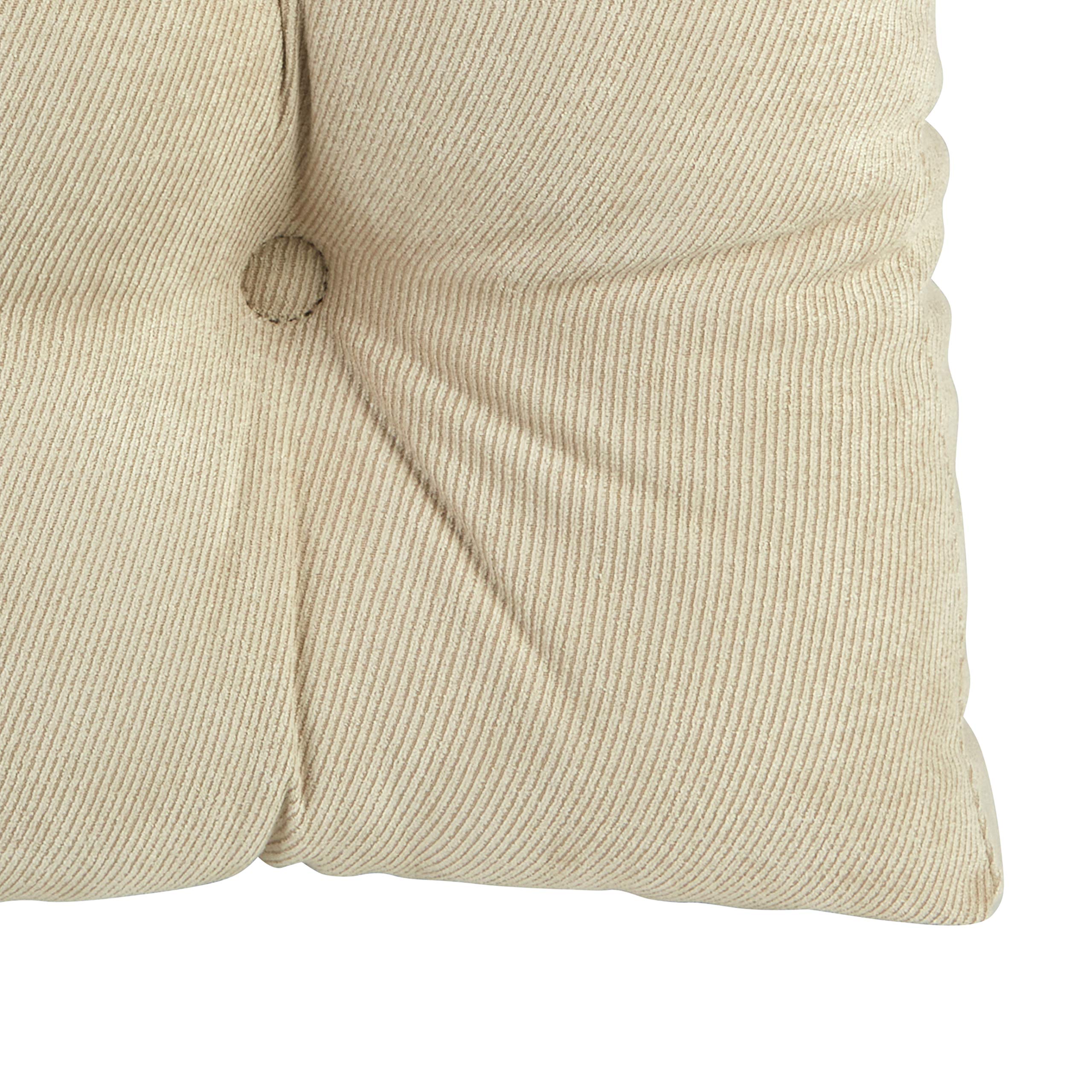 Klear Vu Gripper Overstuffed Universal Non-Slip Dining Chair Cushions for Kitchen Decor or Office Use, U-Shaped Skid-Proof Seat Pad, 15x15 Inches, 4 Count (Pack of 1), Linear Stone Tan