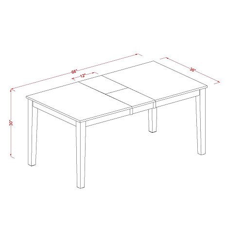 East West Furniture NIWE7-BMK-W Dining Table Set, 7-Piece