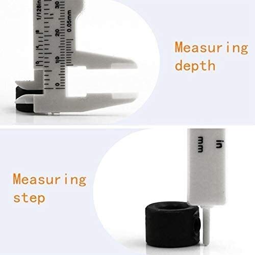 4pcs 0-80mm Double Rule Scale Plastic Vernier Caliper Measuring Student Mini Tool Ruler(White/Blue/Black/red)