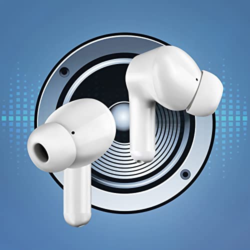 Acnob Ear Buds Wireless Bluetooth Earbuds 5.0 IPX6 Waterproof 32 Hours Playtime Headphones with Wireless Charging Case & Built in Mic TWS HiFi Bass Stereo Earphones for iPhone & Android,White