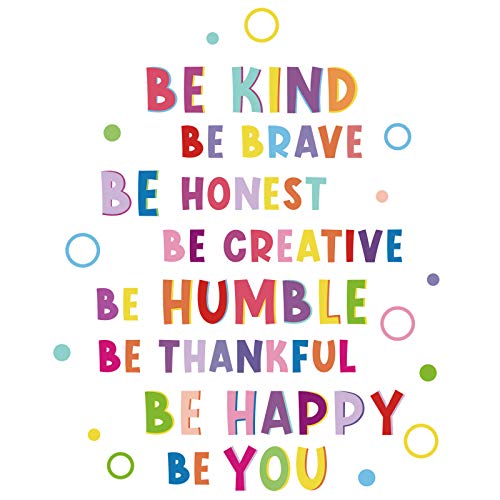 Colorful Inspirational Quotes Wall Decals Motivational Phrases Stickers Inspirational Lettering Decals Be Thankful Be Creative Be Brave Decals for Classroom Nursery Kids Home Decoration