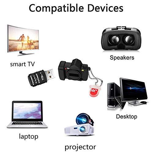 USB Flash Drive, 8GB / 16GB / 32GB / 64GB Silicone USB 2.0 USB Memory Stick Data Storage Pendrive Thumb Drives (64GB, Cute Camera)