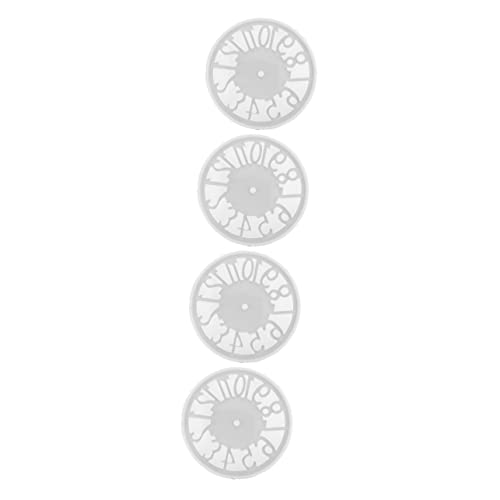 4pcs Clock Dial Mold Round Silicone Molds Silicone Molds for Resin Tray Molds for Epoxy Resin Numerals Silicone Clock Molds Resin Silicone Tray Molds Resin Casting Mould DIY Mold