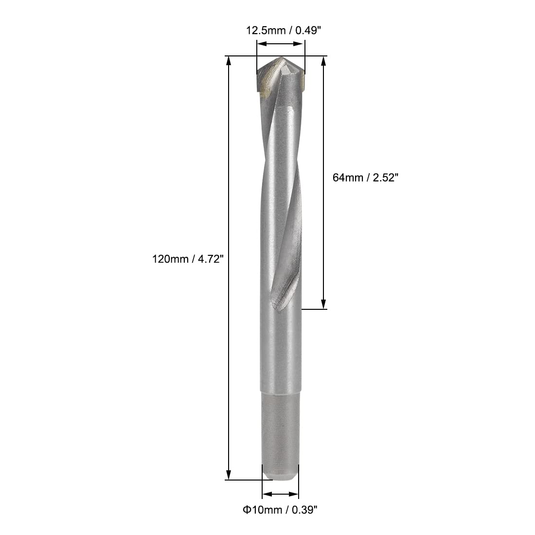 uxcell Cemented Carbide Twist Drill Bits 12.5mm Metal Drill Cutter for Stainless Steel Copper Aluminum Zinc Alloy Iron 2 Pcs