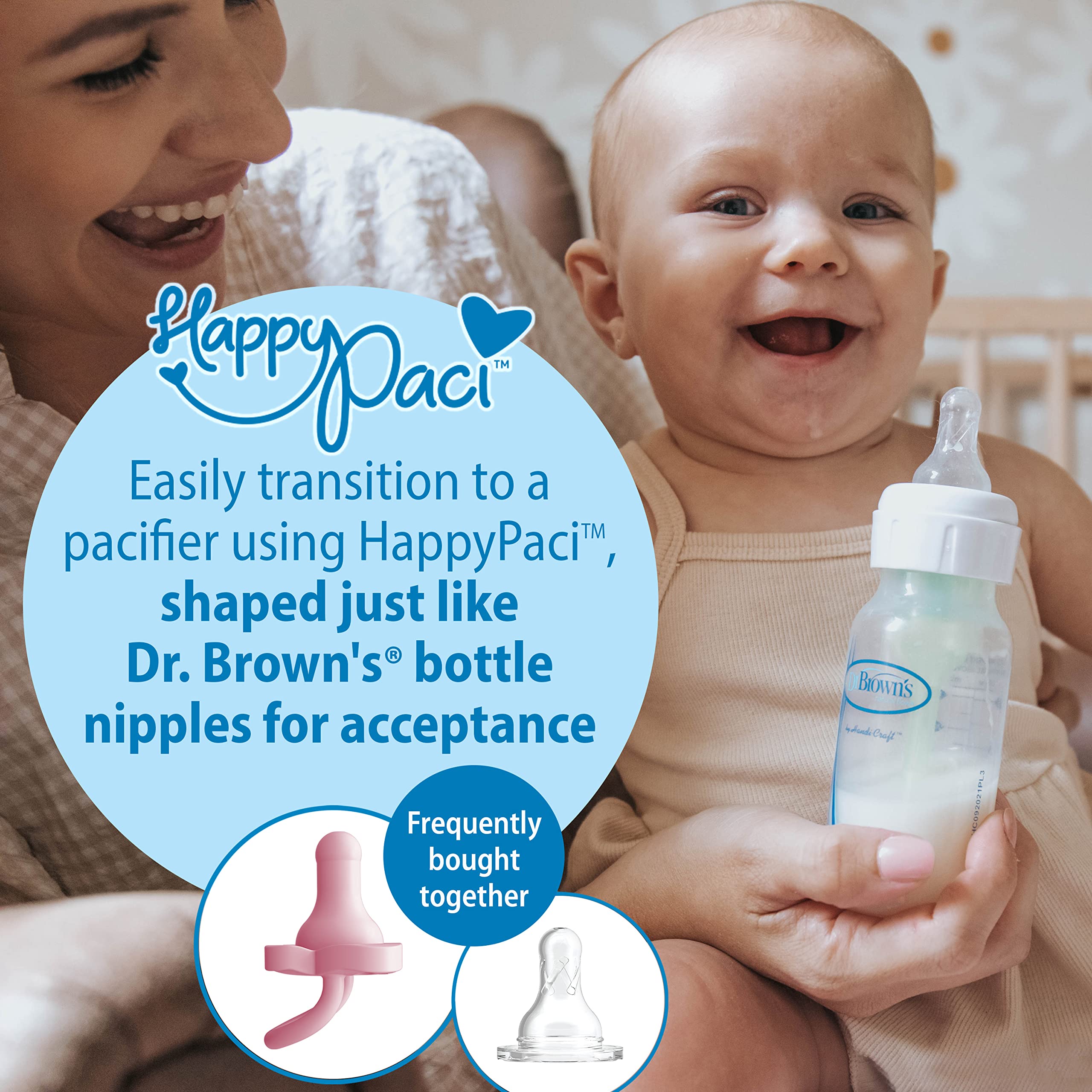 Dr. Brown's Natural Flow Baby Bottle Narrow Nipple - Transition Level T - 6pk - 0m+