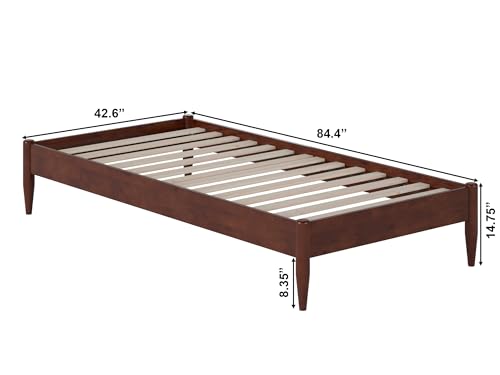 AFI, Pasadena 14" Twin XL Wood Basic Platform Bed Frame, Walnut