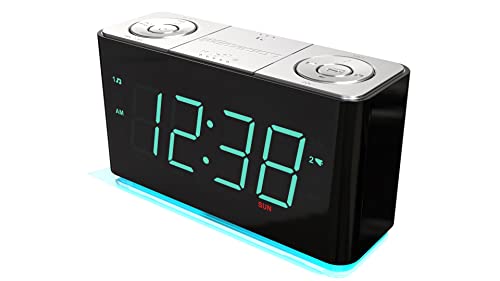 Emerson SmartSet Alarm Clock Radio with Bluetooth Speaker, Charging Station/Phone Chargers with USB port for iPhone/iPad/iPod/Android and Tablets, ER100301, Black