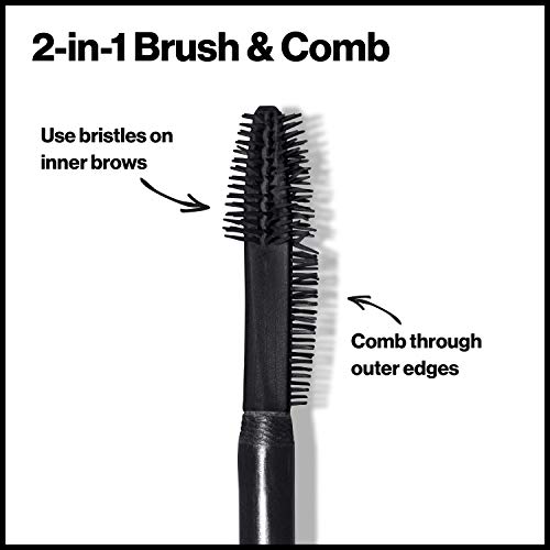 Revlon ColorStay Brow Fiber Filler, Longwearing & Volumizing Waterproof Eyebrow Gel, 303 Medium Brown, 0.23 fl. oz.