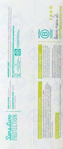 Seventh Generation Baby Diapers, Sensitive Protection, Size 5, 19 Count