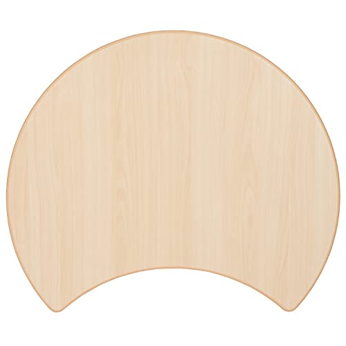 EMMA + OLIVER 25.125" W x 35.5" L Crescent Natural Plastic Adjustable Kids Table Set - 4 Chairs