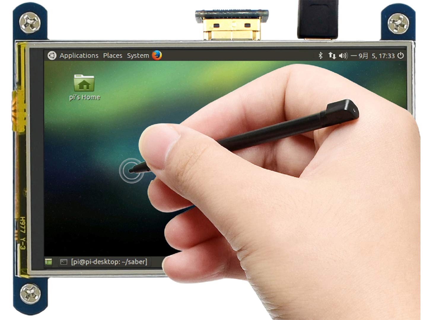 waveshare 4 inch HDMI LCD IPS Display 800x480 Resolution Resistive Touch Screen HDMI Interface for Raspberry Pi 4B/3B+/3B/2B/B+/A+/Zero W,Support Raspbian/Ubuntu/Kali/Retropie