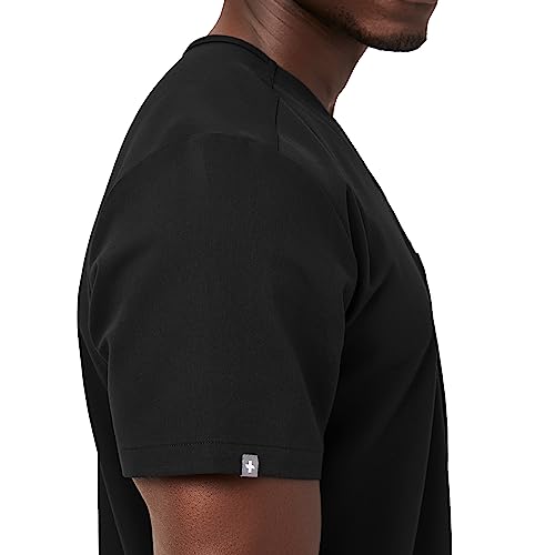 FIGS Leon Three-Pocket Scrub Top for Men - Black, L