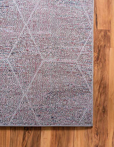 Unique Loom Trellis Frieze Collection Area Rug - Geometric (5' x 8', Blue Multi/ Ivory)