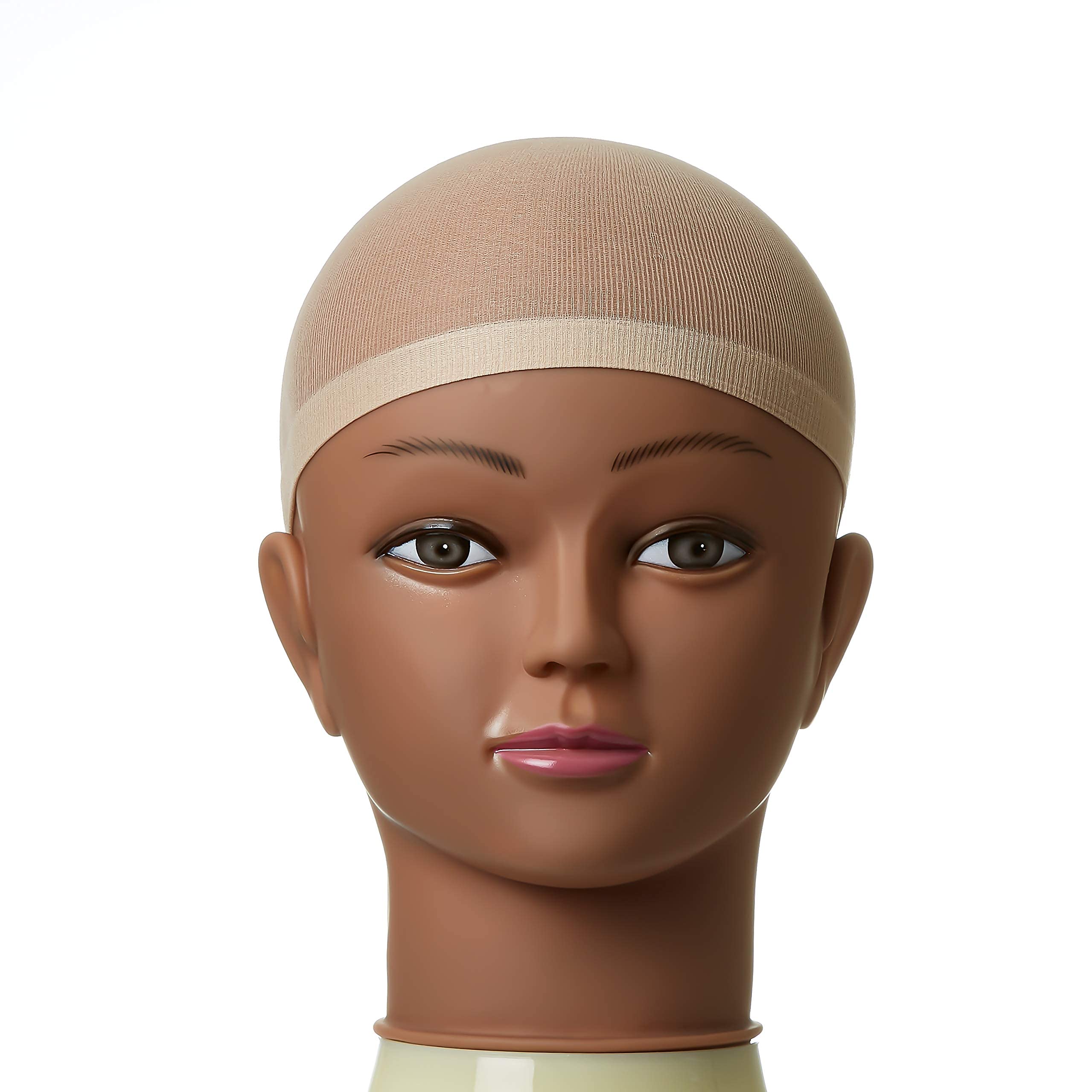 RED STOCKING WIG CAP, 200PCS Bulk Box Secures your hair, long lasting, stays in place, light, lightweight, breathable, wig comfortable (Beige)