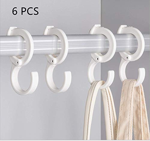 White Hanging Hooks, Multi-Purpose Hanging Hooks Hangers,Table Edge Hook,Hook Clip,Hanging Clips Hook,Windproof Hook, for Home, Office, Workshop, Exhibition(6 PCS, White)