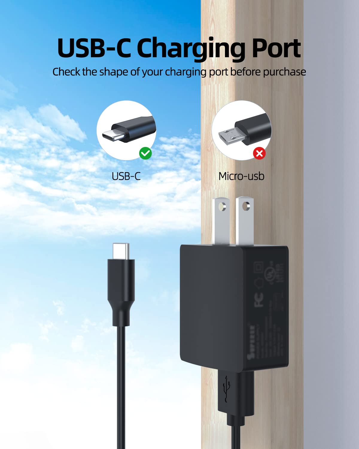 USB C AC Charger Fit for Samsung Earbuds Galaxy Buds+ SM-R175,Galaxy Buds SM-R170, Galaxy Buds Live SM-R180, AKG N700NC,Treblab Hd-Max Wireless Bluetooth Earbuds Power Cord Adapter Supply