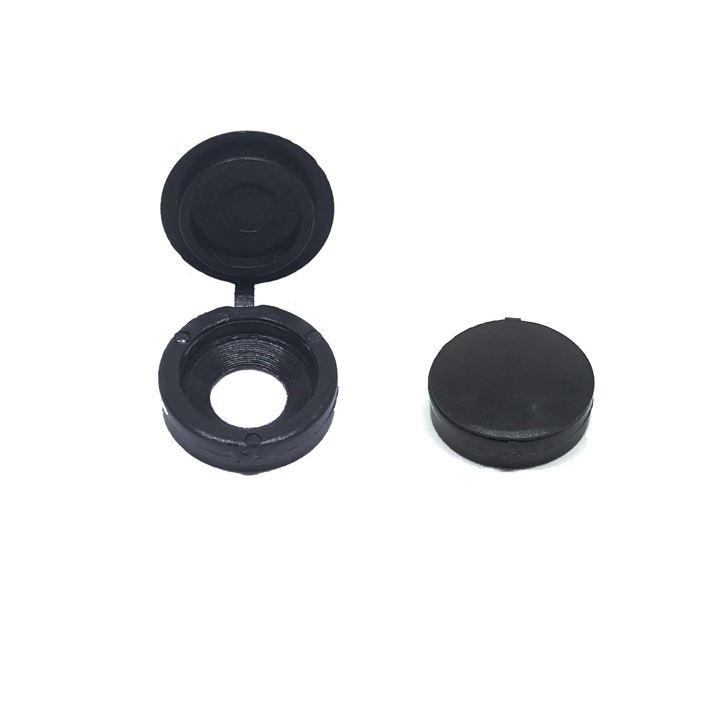YouU 25 Pcs Plastic Hinged Screw Cover Caps Washer Flip Tops 25 Pcs Screws - 2 Colors Choose - White, Black (black)