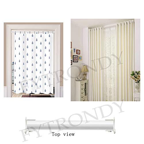 FYTRONDY White Edition Stainless Steel Closet Rod Bracket, U-Shaped Open Type Socket Bracket, Wardrobe Bracket, Shower Curtain Rod Pole End Supports Sockets Flange (1-1/4 INCH, 4 Pack)