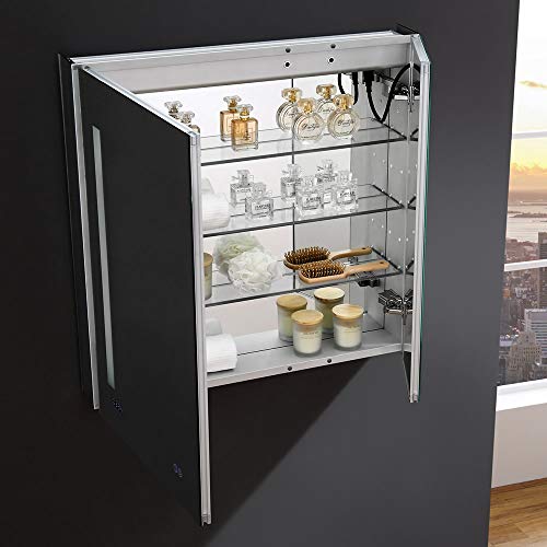 Fresca Tiempo 30" Wide x 30" Tall Bathroom Medicine Cabinet w/LED Lighting & Defogger