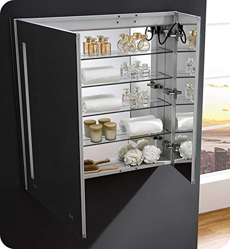 Fresca Tiempo 36" Wide x 36" Tall Bathroom Medicine Cabinet w/LED Lighting & Defogger