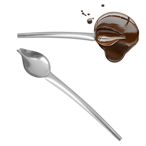 Fdit Wilton Drizzling Spoon, Stainless Steel Saucier Drizzle Spoon with Tapered Spout Precision Drawing for Decorating Plate (L)