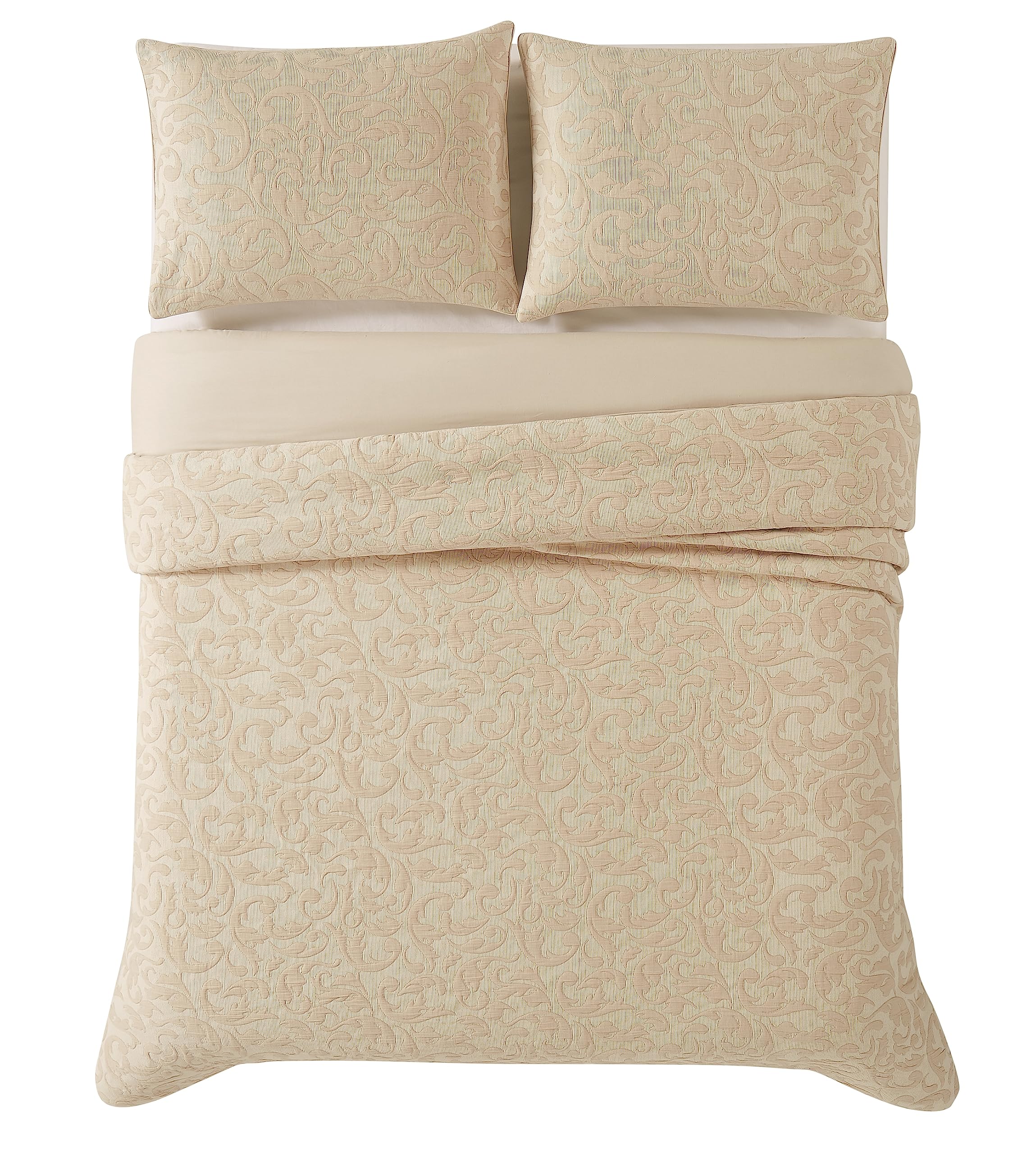 Charisma Regan Matelasse, Queen Duvet, Tan