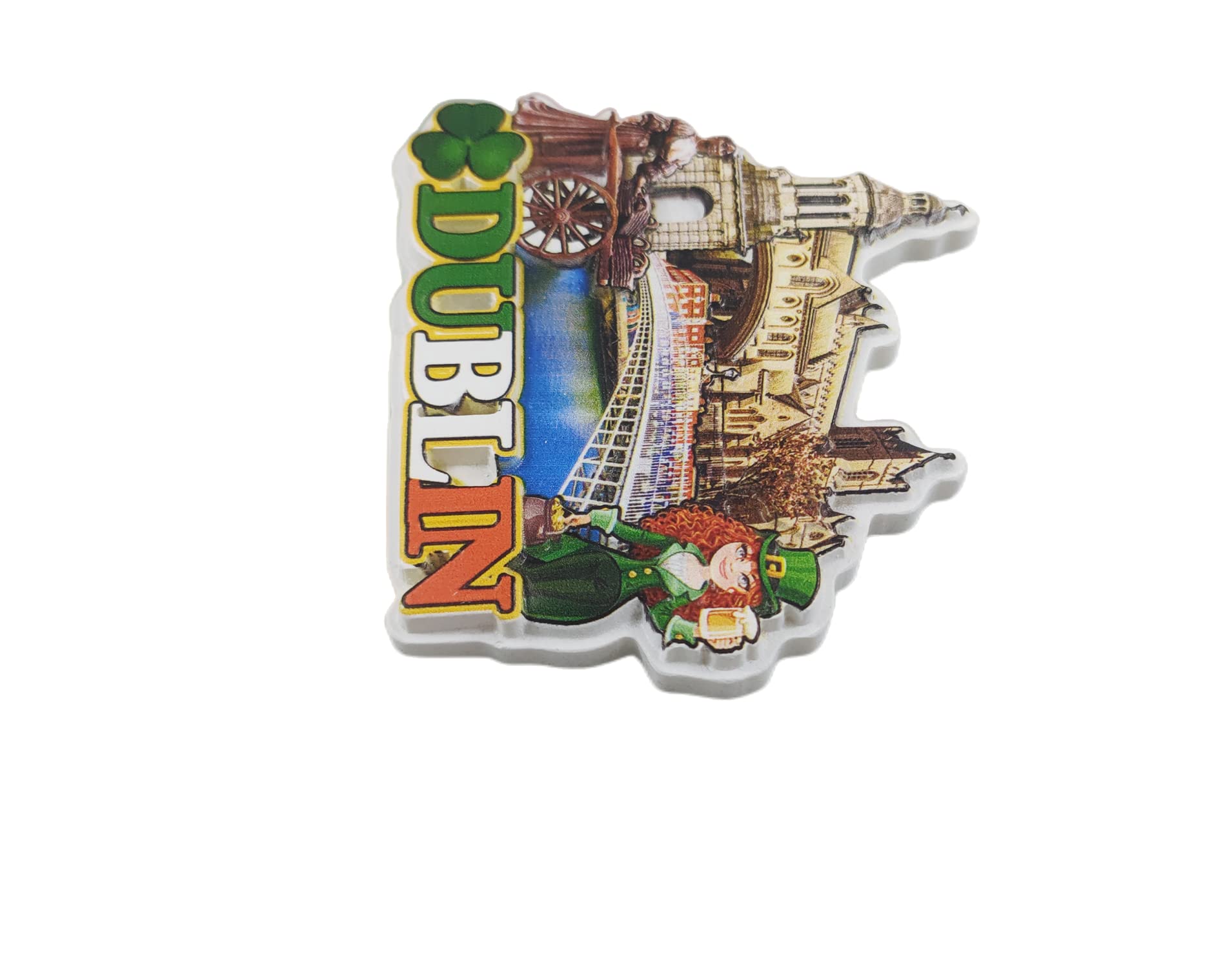 3D Dublin Ireland Fridge Magnet Travel Souvenir Refrigerator Magnetic Sticker Hand Painted Craft Collection