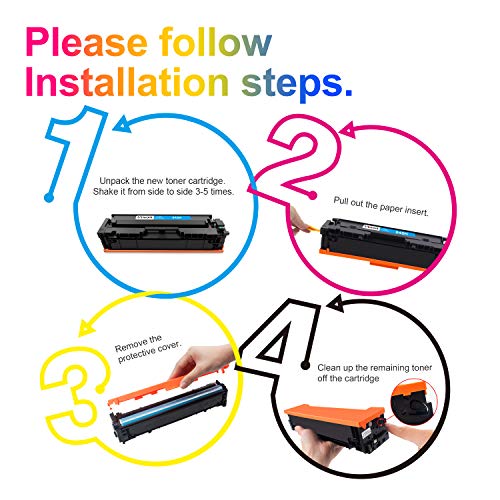 Uniwork Compatible Toner Cartridge Replacement for Canon 045 045H Cartridge 045 CRG-045H for Color imageCLASS MF634Cdw MF632Cdw LBP612Cdw MF632 MF634 Laser Printer Toner Ink, 4 Pack
