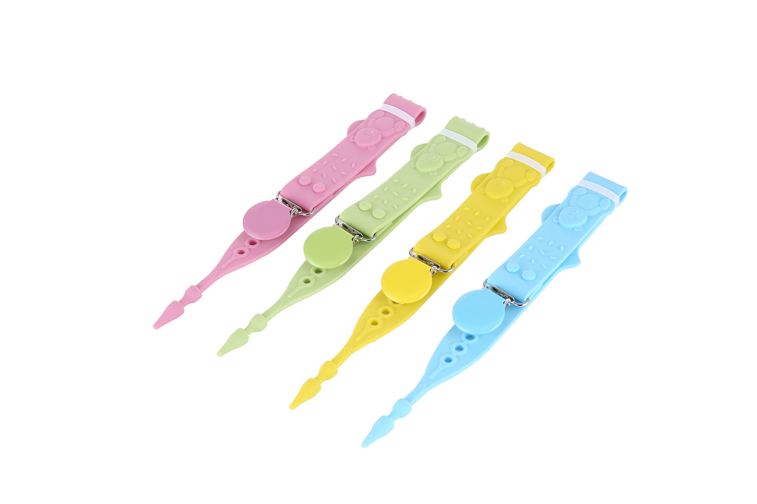 Baby Bottle Brush Bib 2PK Pacifier Teether Clip/Grows with Baby/Doubles As A Teether/Changeable Suspender Clips/No Cloth/100% Silicone/Available in Bright Vibrant Colors (Green/Yellow)