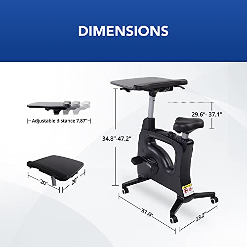 FLEXISPOT Computer Workstation Standing Desk Exercise Bike Home Office Furniture Desk -Deskcise pro(Black)