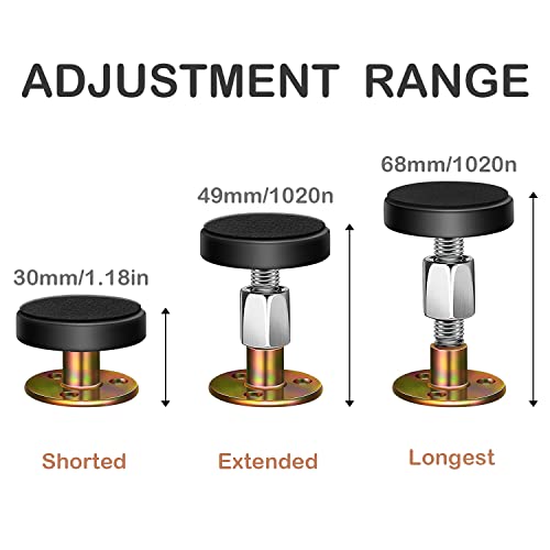 Krisler Adjustable Threaded Bed Frame Anti-Shake Tool for Bed, Headboard Stoppers, Bedside Headboards Prevent loosening Anti-Shake Fixer, Easy Install (30-64mm)
