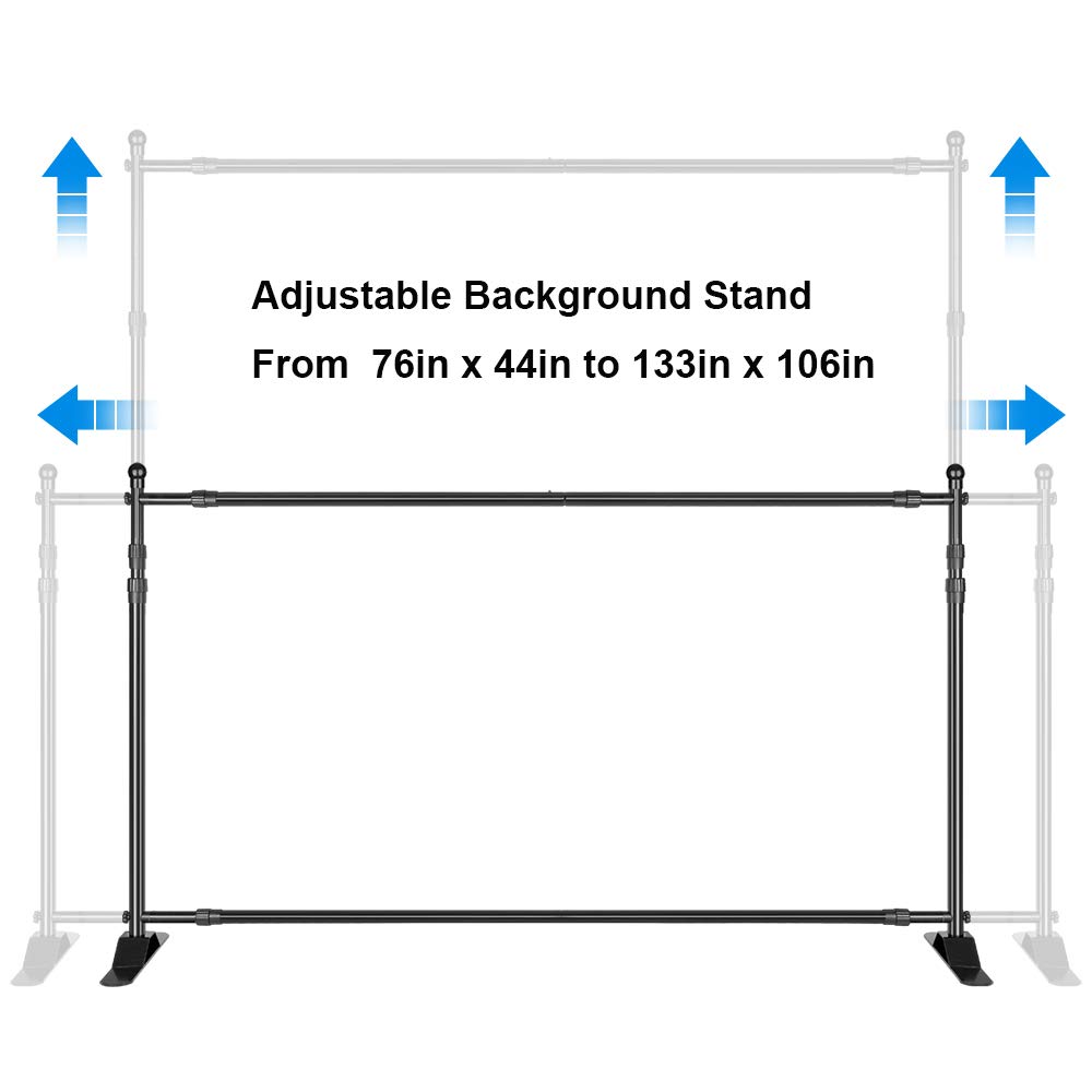 Kshioe Thicker 10x8 ft Backdrop Banner stand Adjustable, Photography Background stand Step and Repeat Stand Heavy Duty for Trade Show Exhibition