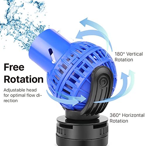 Flexzion Submersible Wave Maker 360 Degree Circulation Pump w/Magnetic Mount & Adjustable Flow Rate for Aquarium Fish Marine Coral Reef Tank Pools Fresh Salt Water -1600Gph