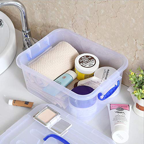 Morcte 8 Liter Clear Latching Box, Plastic Storage Bin with Handle, 2-Pack