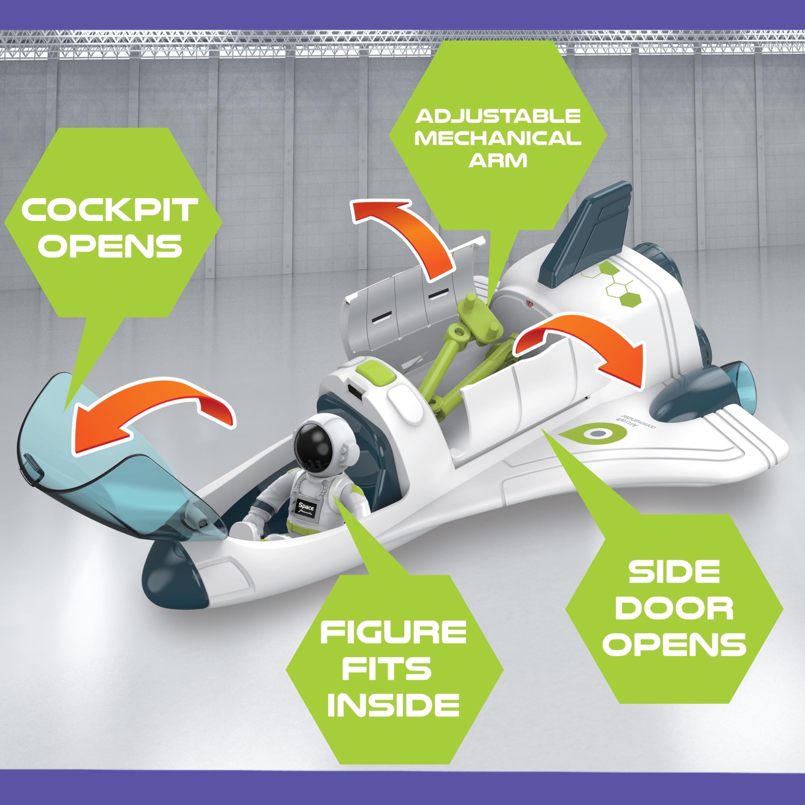 BLOONSY Space Shuttle Toy | Rocket Ship with Astronaut | Space toys for kids 3 5